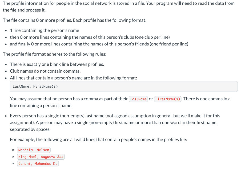 Language: Python 3.6 def load_profiles(profiles_file: | Chegg.com