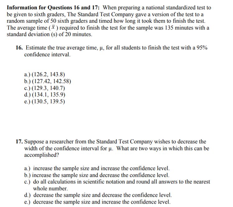Solved Information for Questions 16 and 17: When preparing a | Chegg.com