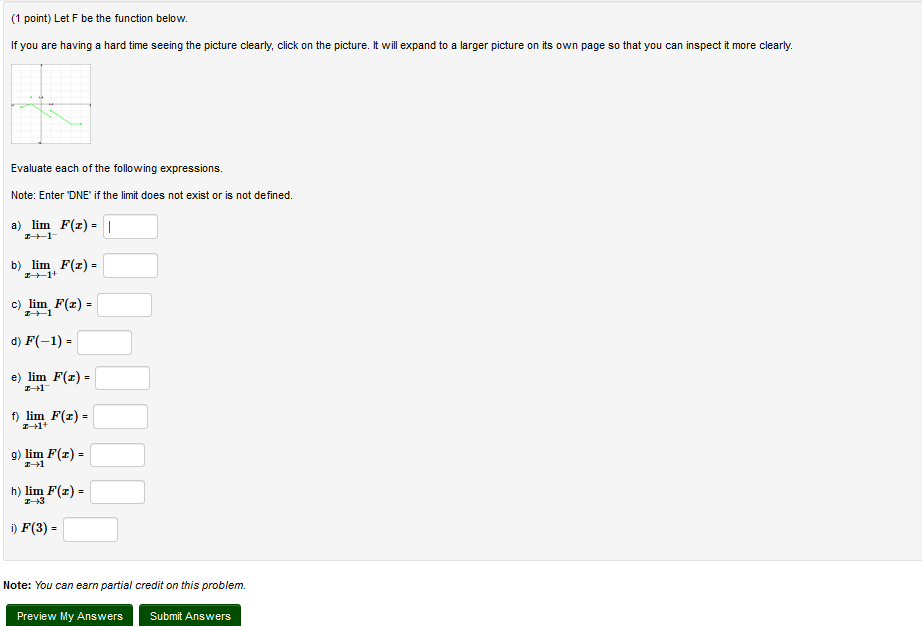 Solved (1 point) Let F be the function below If you are | Chegg.com
