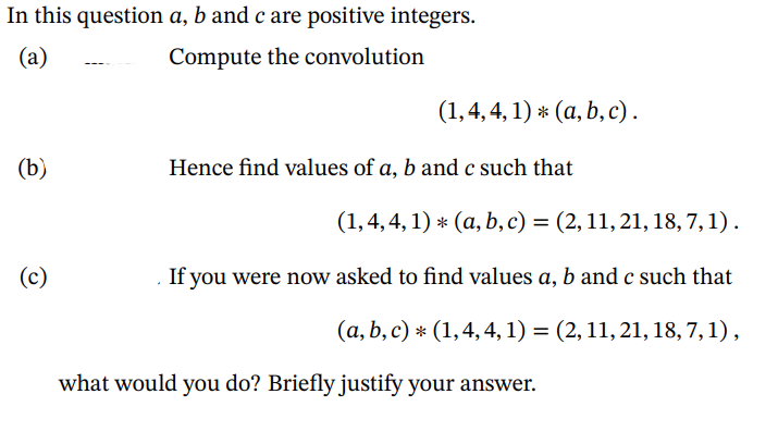 Solved In this question a,b ﻿and c ﻿are positive | Chegg.com