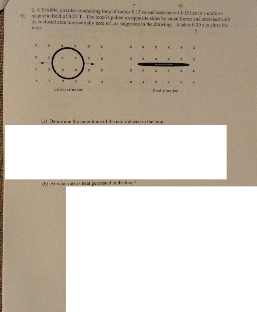 Solved 2. A flexible, circular conducting loop of radius | Chegg.com