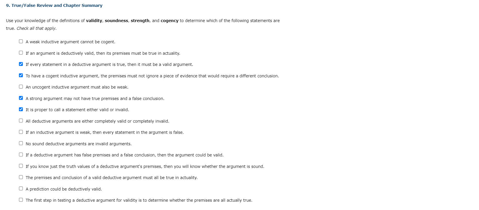 Use your knowledge of the definitions of validity, | Chegg.com