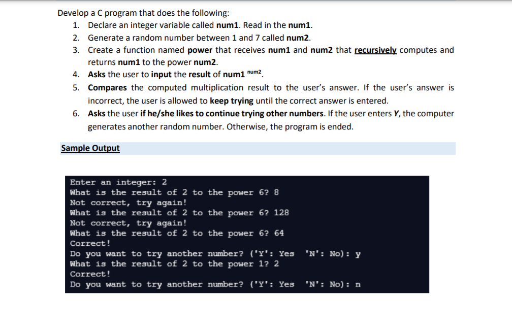 Solved Develop a C program that does the following: 1. | Chegg.com