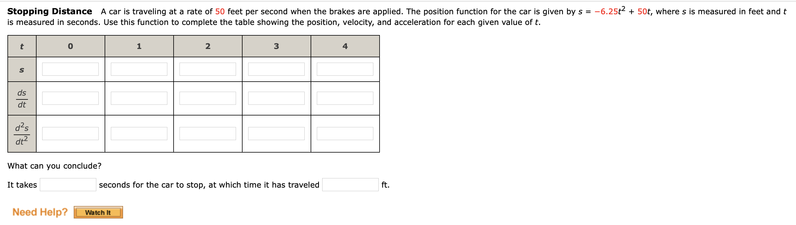 Solved = Stopping Distance A car is traveling at a rate of | Chegg.com