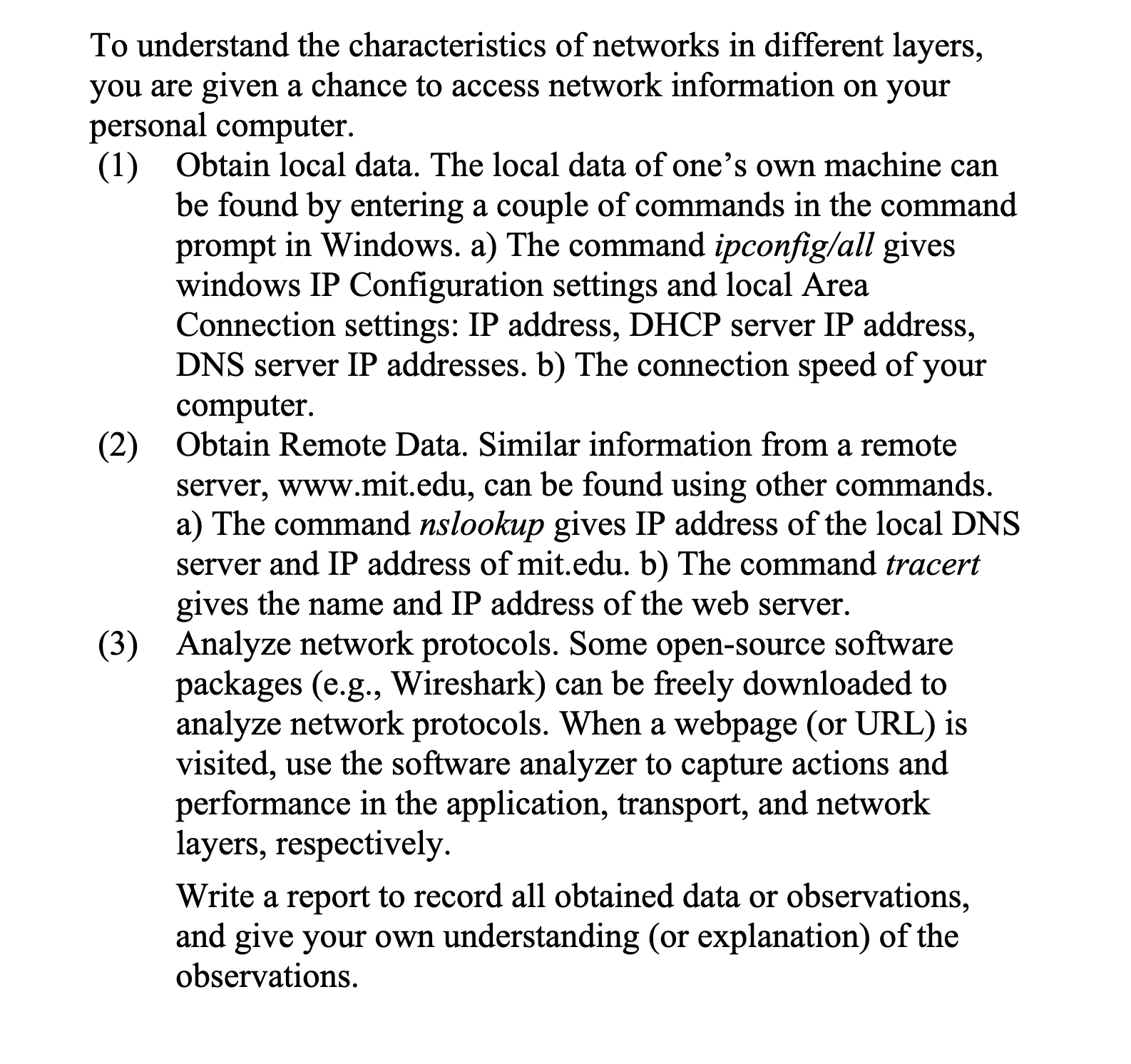 Solved To understand the characteristics of networks in | Chegg.com
