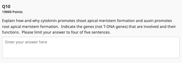 Solved Q10 19000 Points Explain how and why cytokinin | Chegg.com