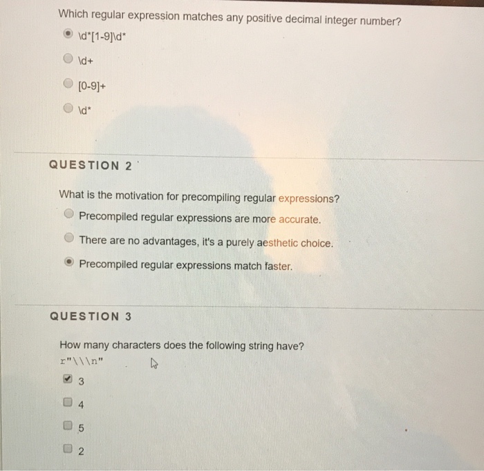 Solved Which regular expression matches any positive decimal | Chegg.com