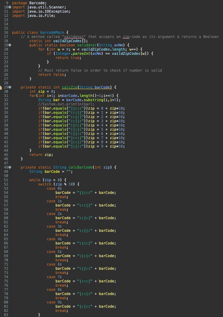 Solved 290 9 package Barcode; 100 import java.util.Scanner; | Chegg.com