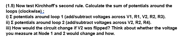 Solved Loop 1 Loop 2 NODE1 W w R1 13322 +V2 1.33 V 1+ V1 3.3 | Chegg.com