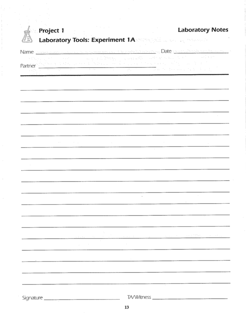 Solved Report Sheet Project 1 Laboratory Tools: Experiment | Chegg.com