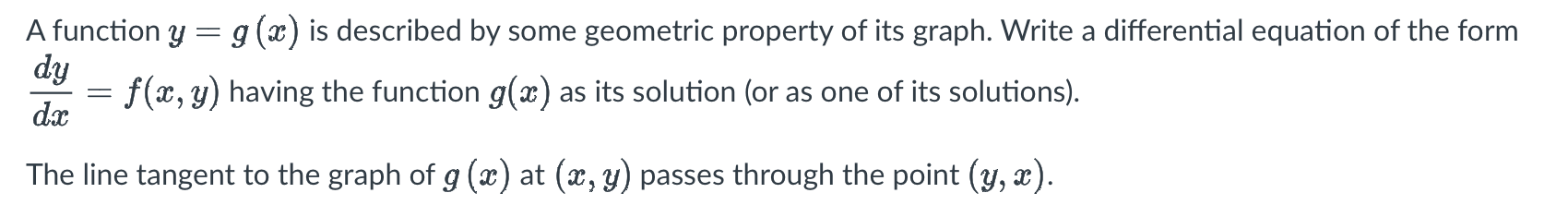 Solved A function y=g(x) is described by some geometric | Chegg.com
