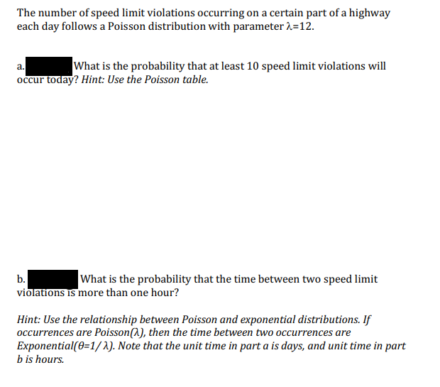 Solved The number of speed limit violations occurring on a | Chegg.com