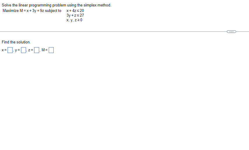 Solved Solve the linear programming problem using the | Chegg.com
