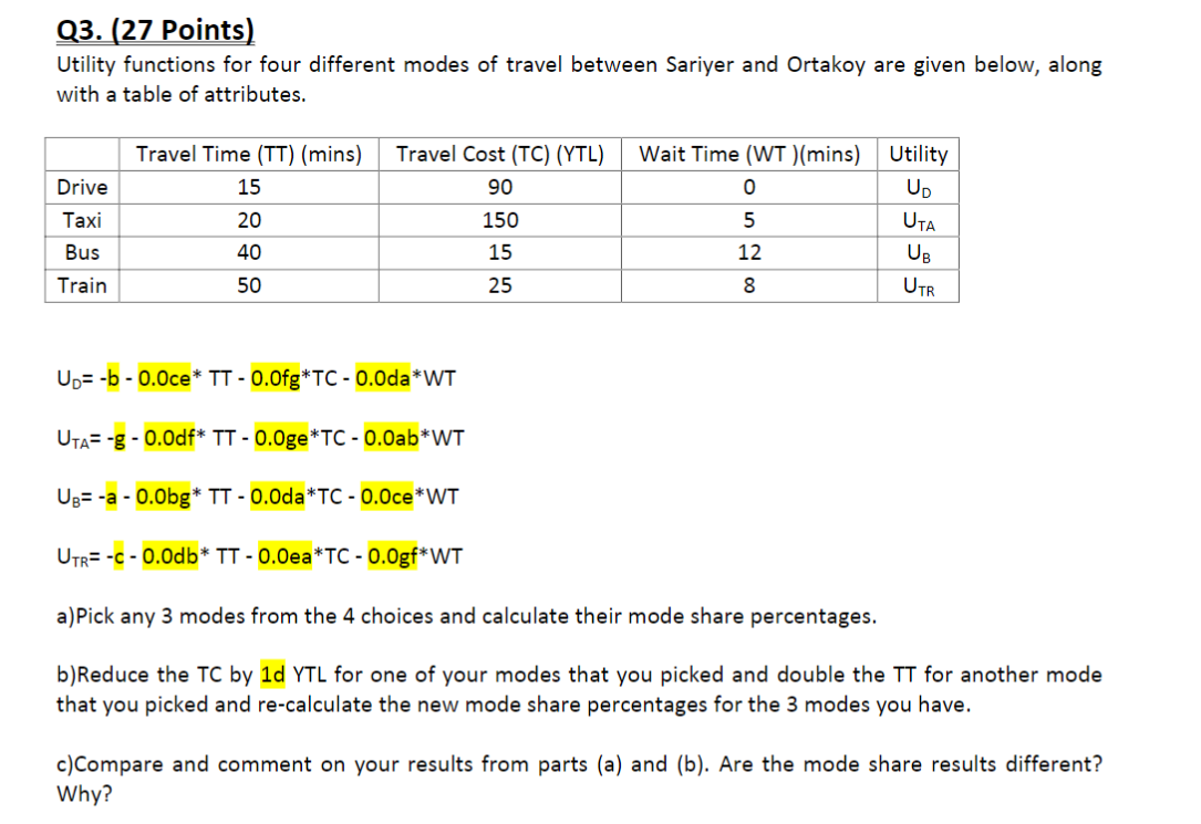 Solved Q3. (27 Points) Utility functions for four different | Chegg.com