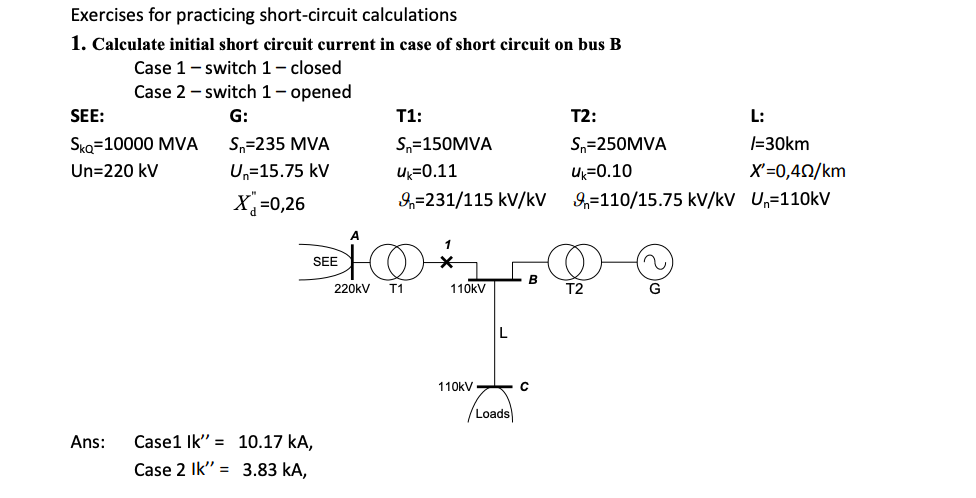Solved Exercises For Practicing Short Circuit