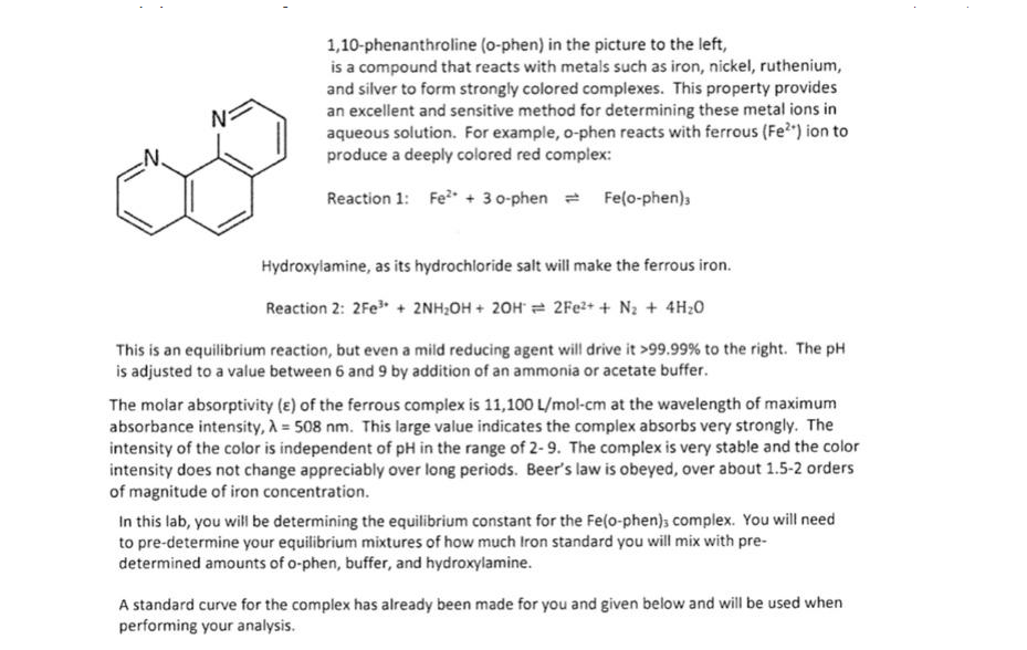 Solved 1,10-phenanthroline (o-phen) in the picture to the | Chegg.com