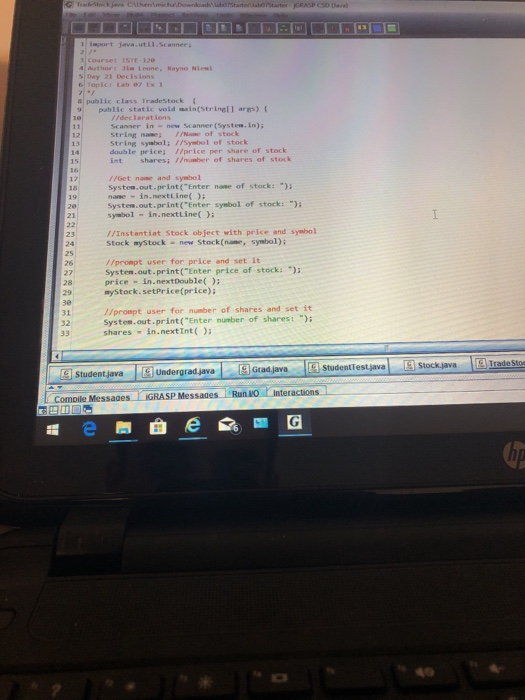 Solved ISTE-120 Lab 07: Decisions Exercise 1-Validating | Chegg.com