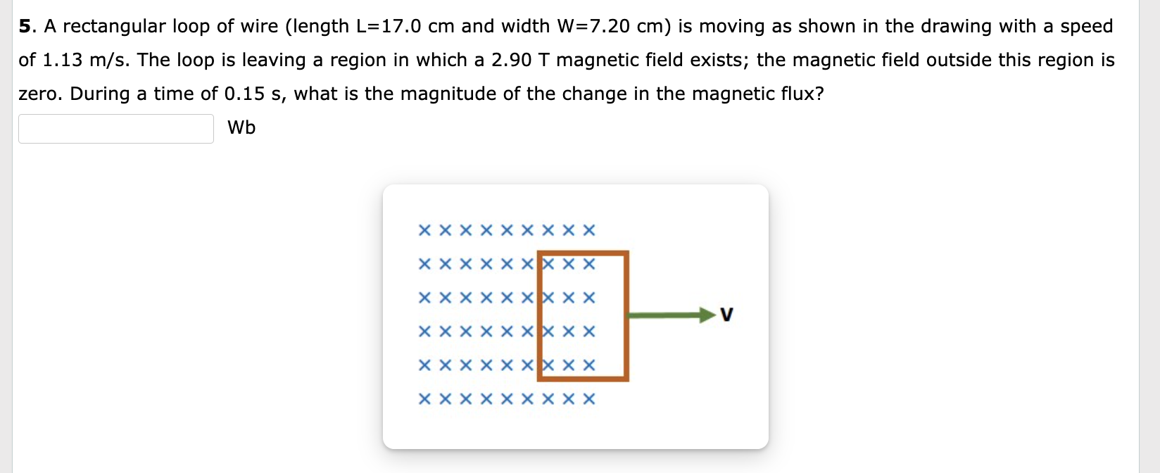 Solved 5. A rectangular loop of wire (length L=17.0 cm and | Chegg.com
