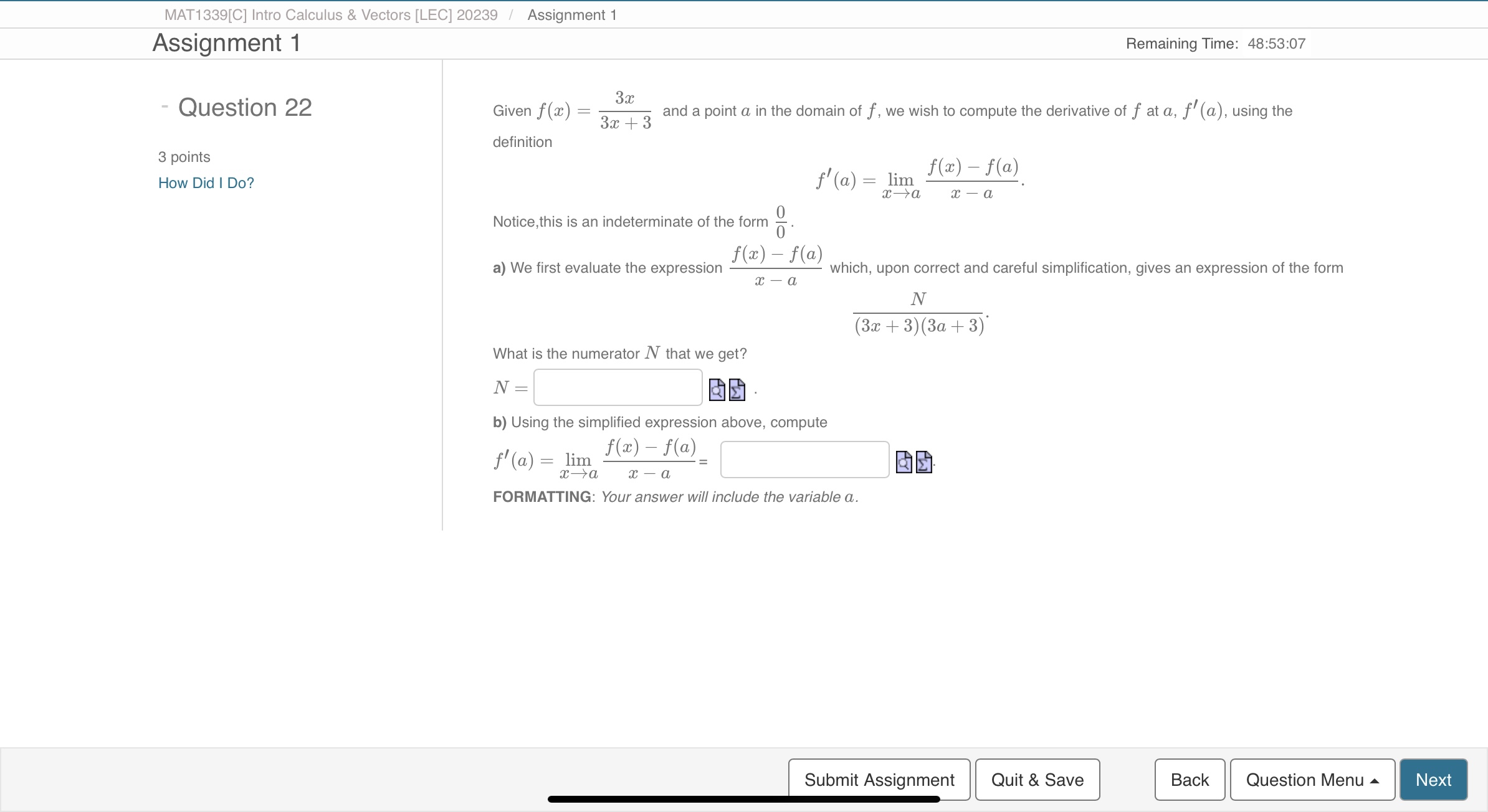 Solved Given f(x)=3x+33x and a point a in the domain of f, | Chegg.com
