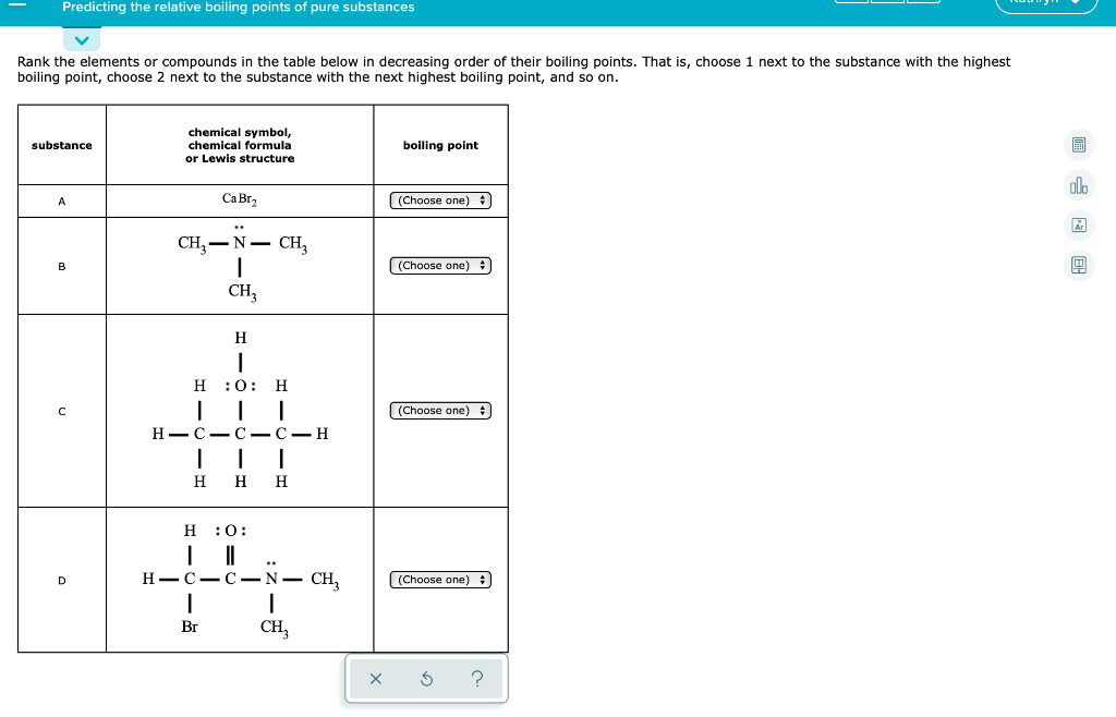 Solved Predicting the relative boiling points of pure | Chegg.com