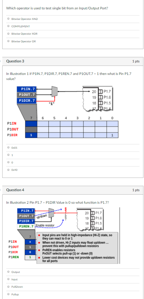Solved Operator Used Test Single Bit Input Output Port O Bitwise Operator O Complement O 3343