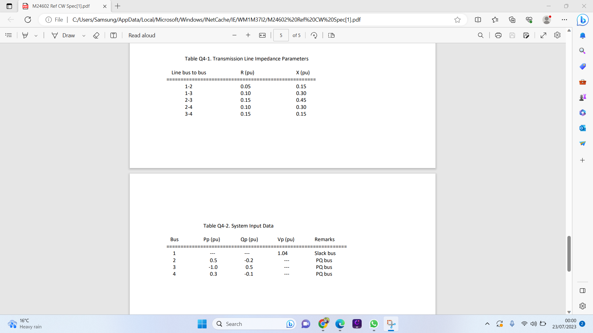 Solved Question 4. [20 marks] Figure Q4 shows the one-line | Chegg.com