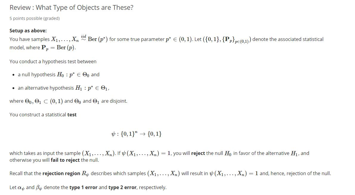 Review: Rejection Region 1 point possible (graded) | Chegg.com