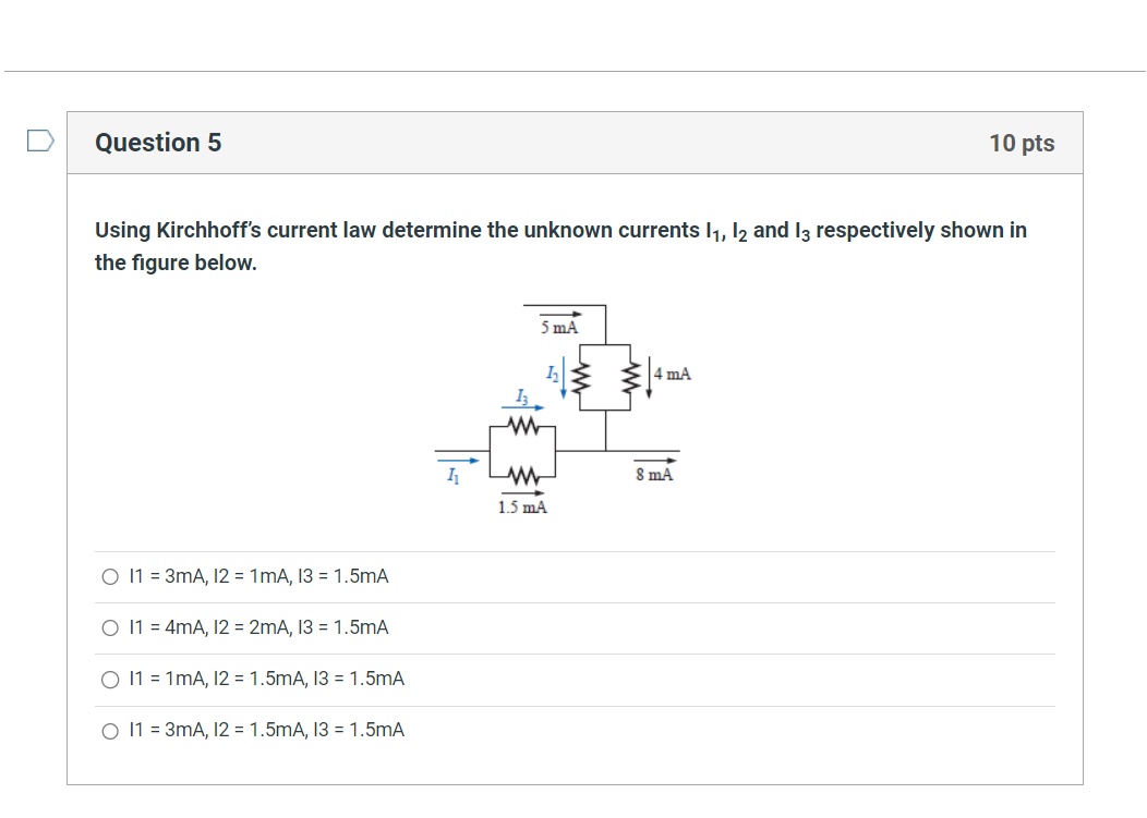 Solved Using Kirchhoff's current law determine the unknown | Chegg.com