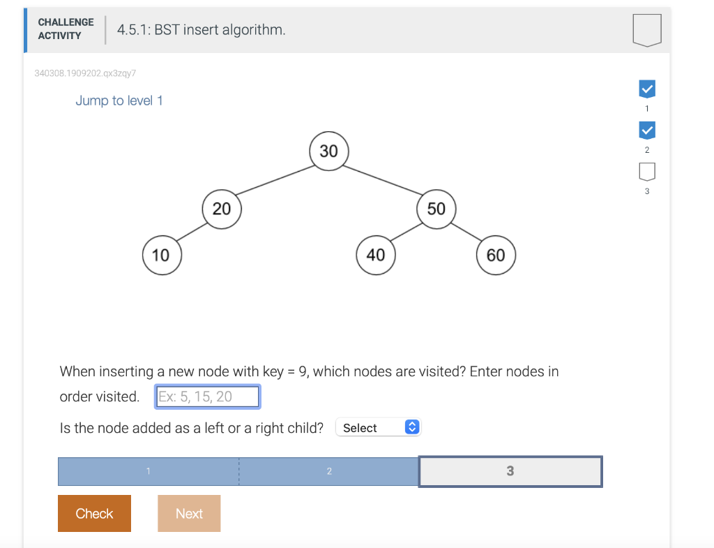Solved CHALLENGE ACTIVITY 4.5.1: BST insert algorithm. | Chegg.com