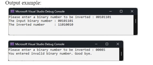 Solved Create a C++ program that receives a binary number | Chegg.com