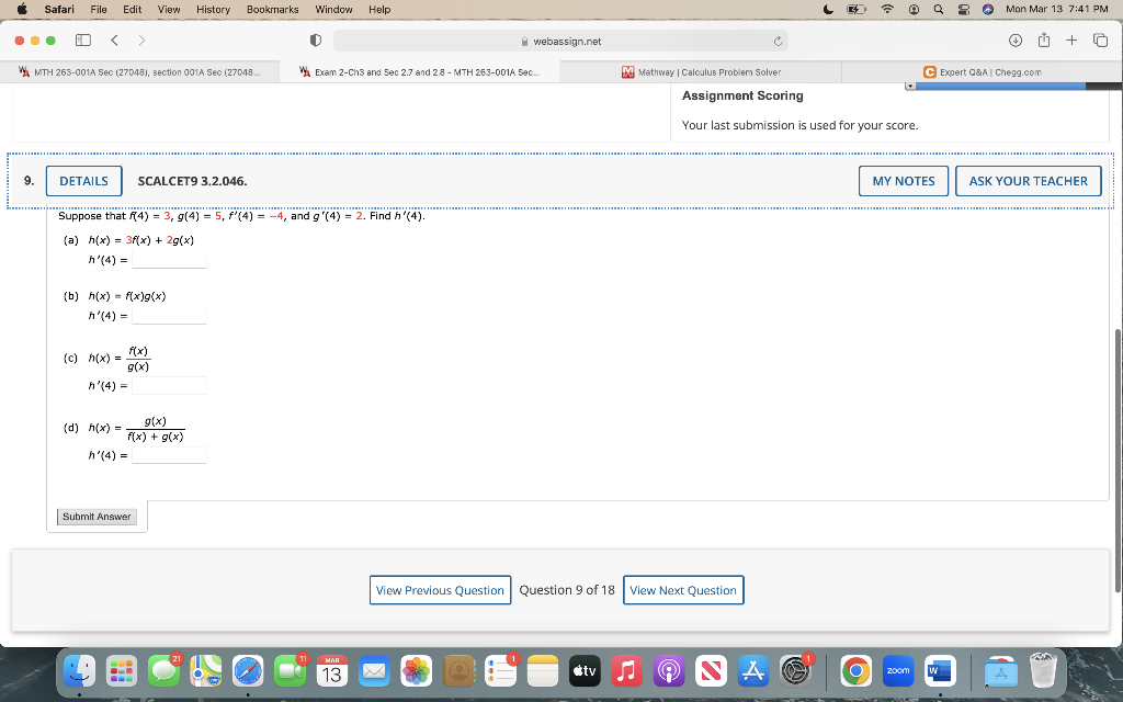 Solved Assignment Scoring Your last submission is used for | Chegg.com