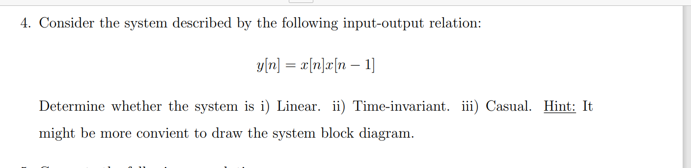 4 Consider The System Described By The Following 