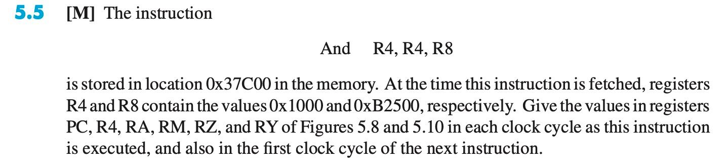 Solved 5.5 [M] The instruction And R4, R4, R8 is stored in | Chegg.com