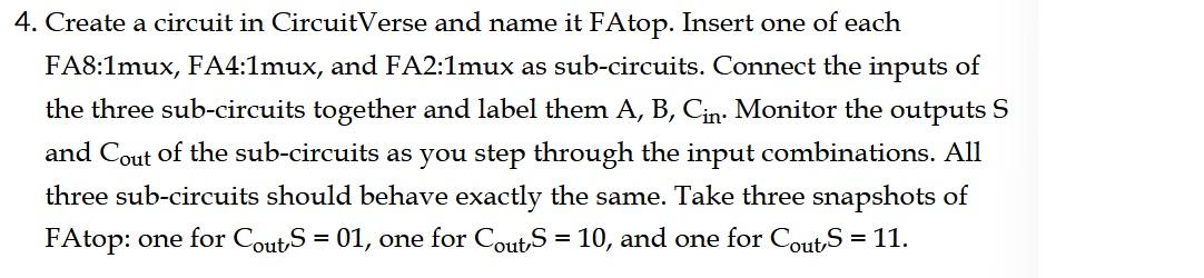4. Create a circuit in CircuitVerse and name it | Chegg.com