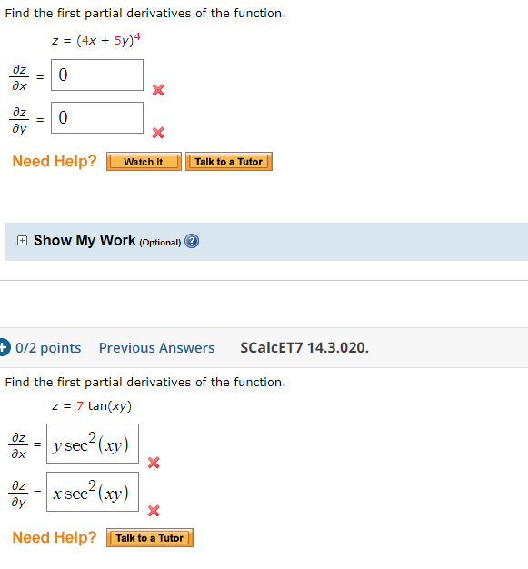 Solved Find the first partial derivatives of the function. z | Chegg.com