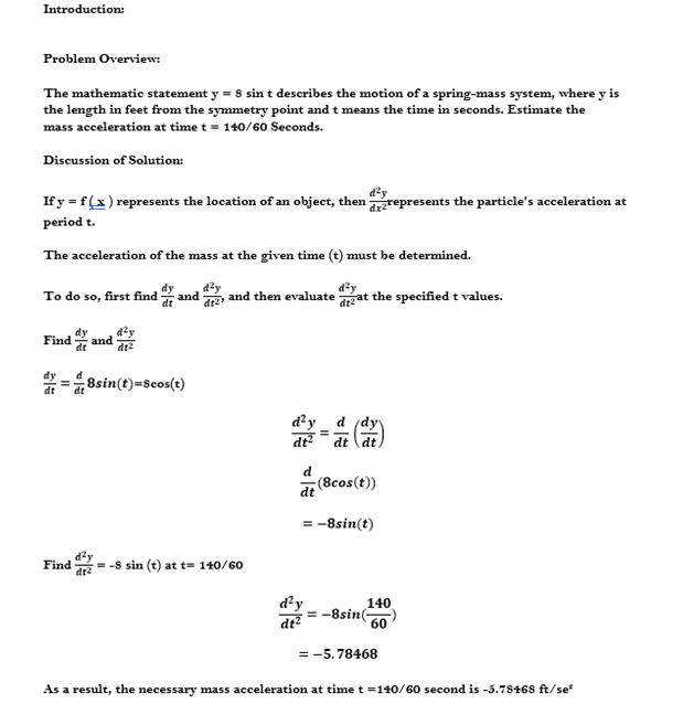 Solved Introduction: Problem Overview: The mathematic | Chegg.com