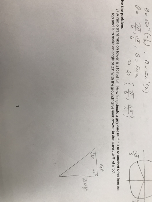 Solved A radio transmission tower is 210 feet tall. How long | Chegg.com