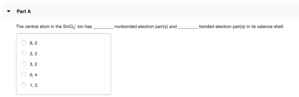 Solved The central atom in the SnCl3- ion has ________ | Chegg.com