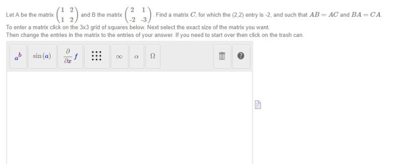 Solved 1 2 Find a matrix C for which the (2,2) entry is-2 | Chegg.com