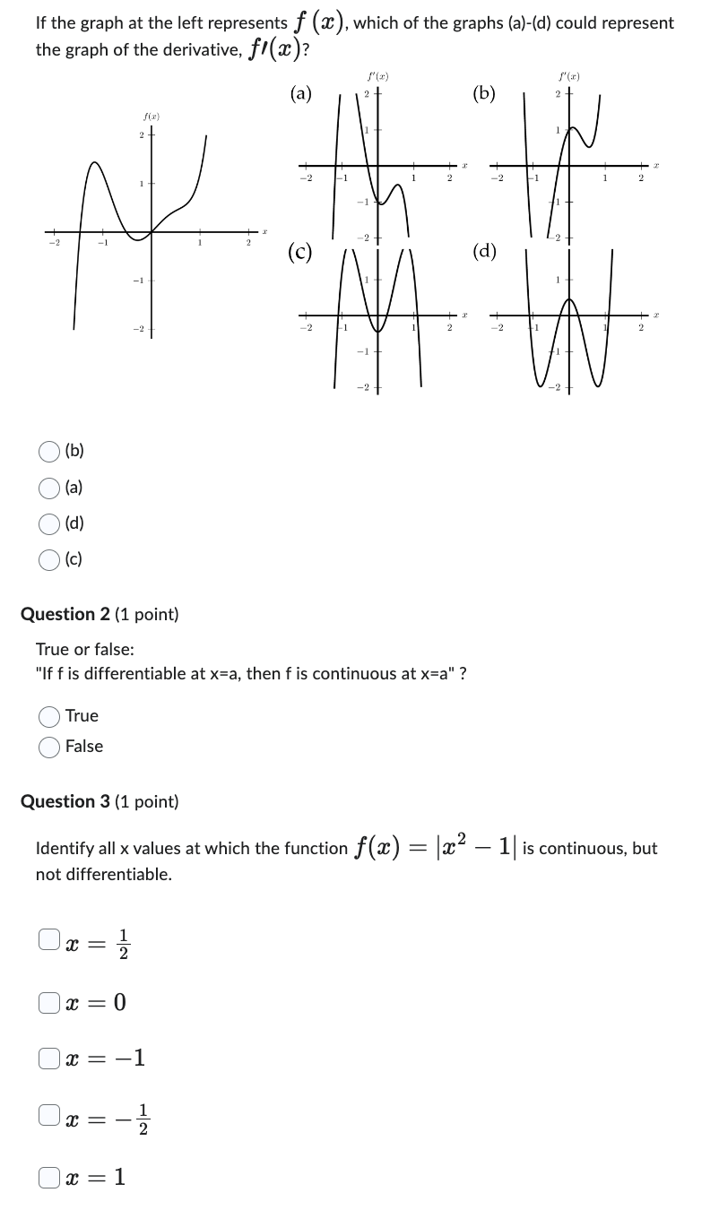 Solved If the graph at the left represents f(x), which of | Chegg.com