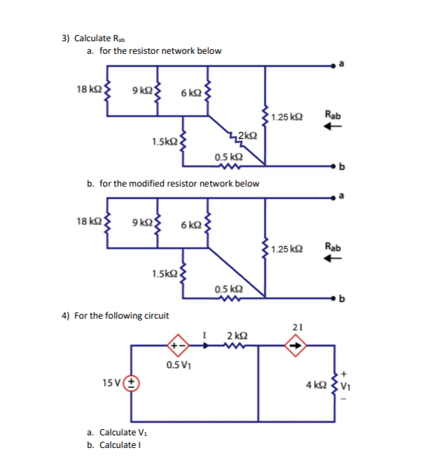 Solved 3) Calculate Rab a. for the resistor network below 18 | Chegg.com