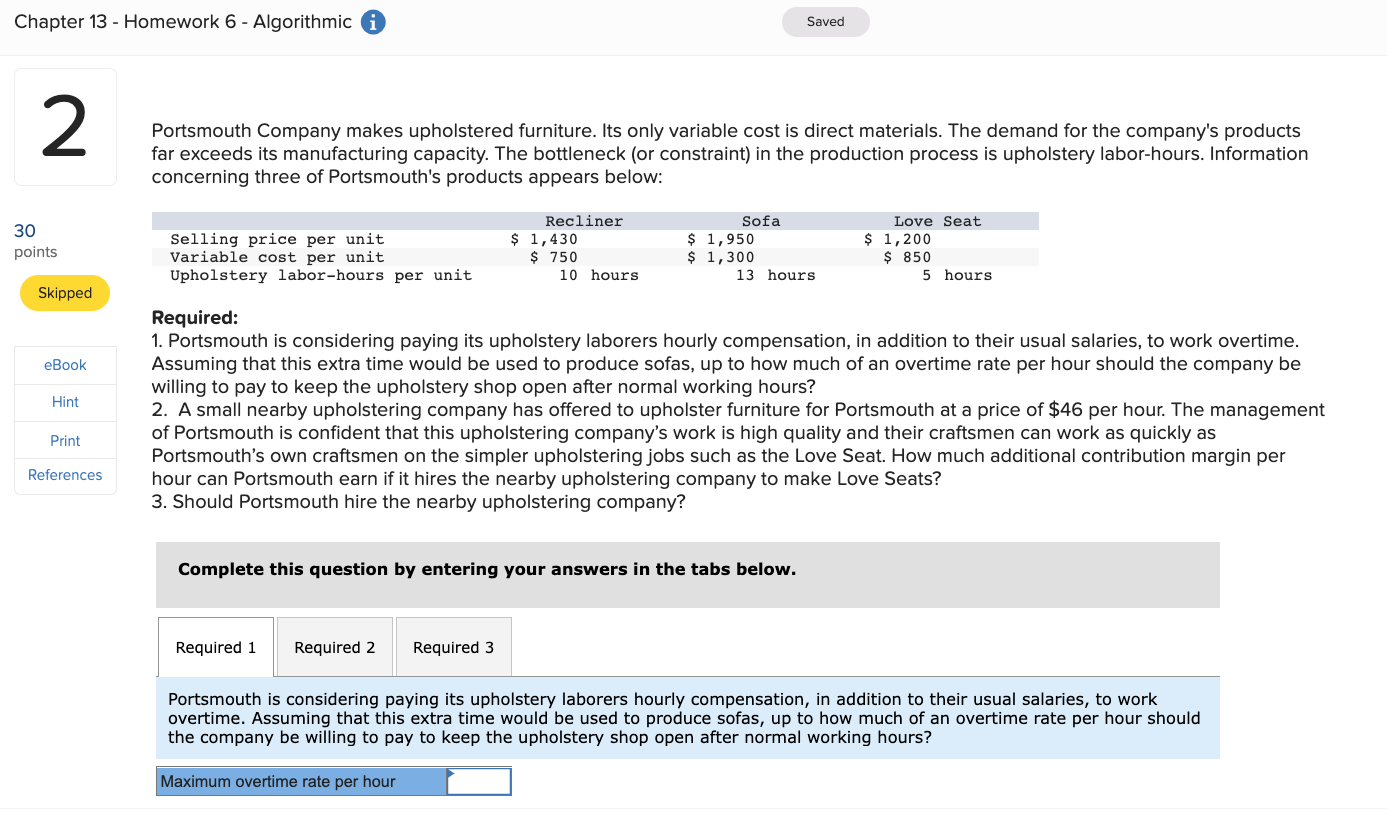 Solved Chapter 13 - Homework 6 - Algorithmic i Saved 2 | Chegg.com