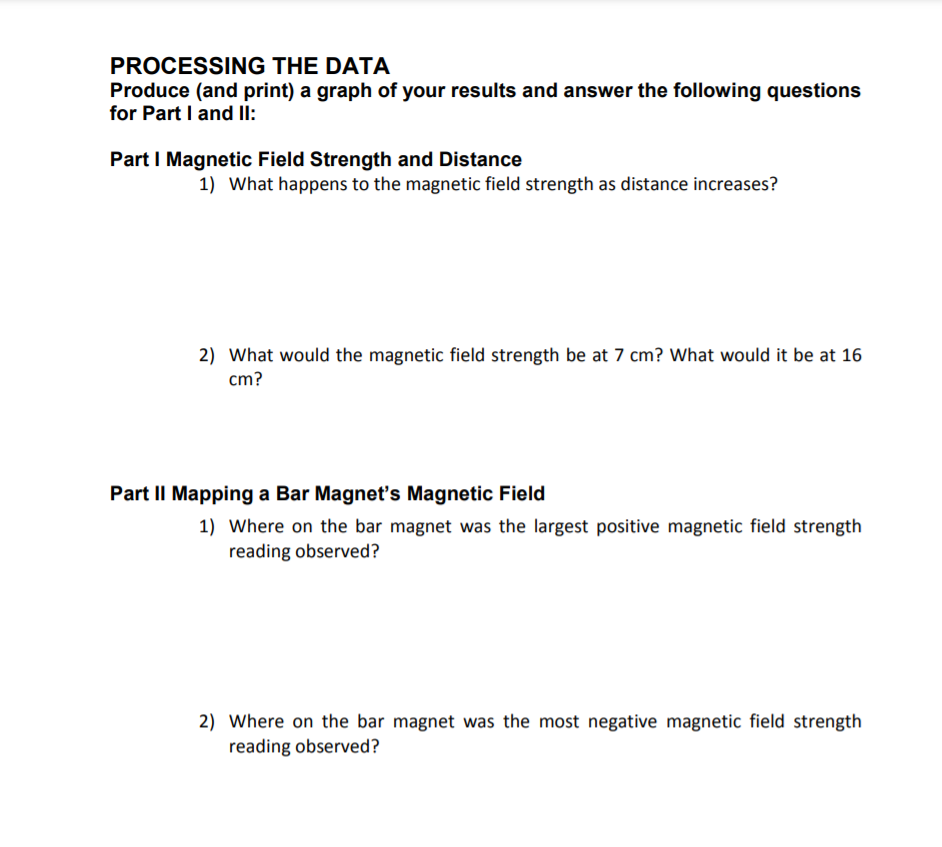 Solved Magnetic Field and mapping a bars magnetic | Chegg.com