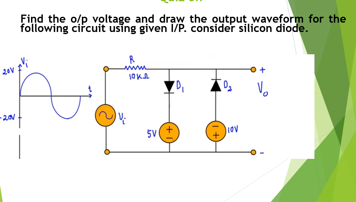 Solved Find the o/p voltage and draw the output waveform for | Chegg.com