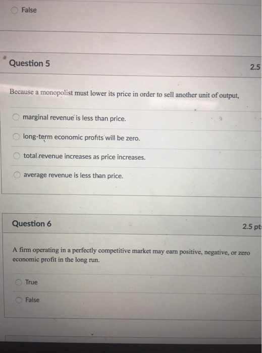 Solved Because a monopolist must lower its price in order to | Chegg.com