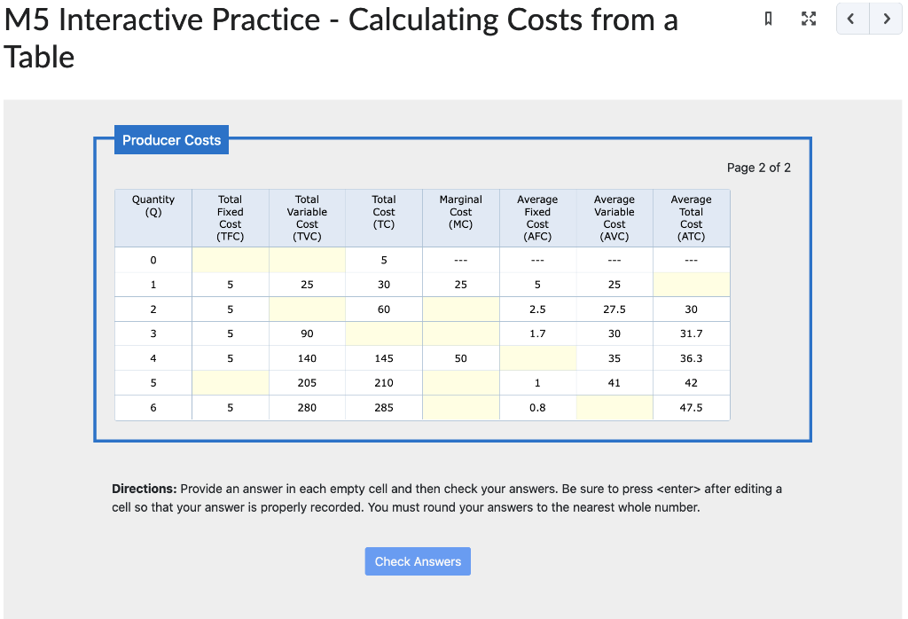 Solved M5 Interactive Practice - Calculating Costs from a | Chegg.com