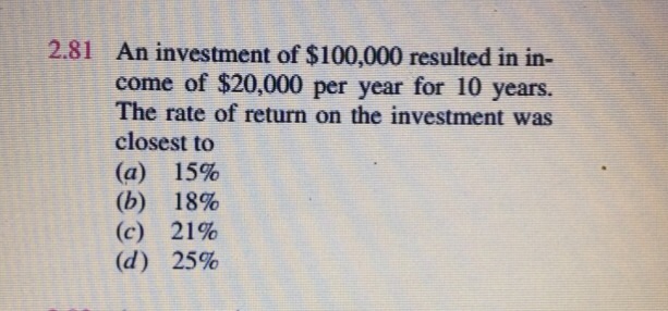 Solved An investment of $ 100,000 resulted in in-come of | Chegg.com Solved An investment of $ 100,000 resulted in in-come of | Chegg.com