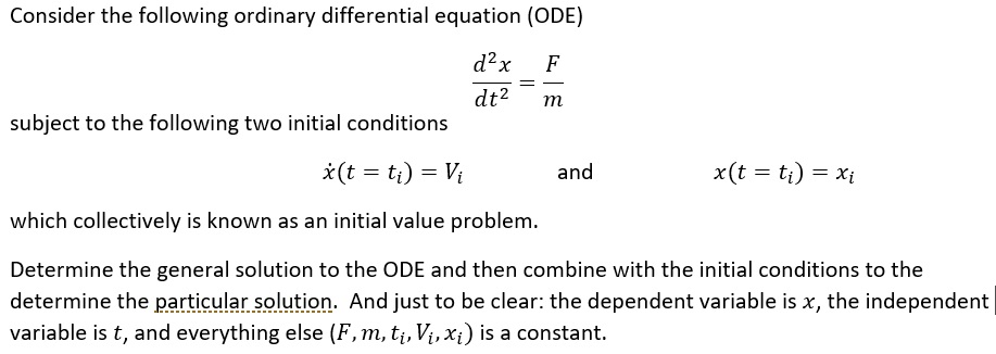 Solved Consider the following ordinary differential equation | Chegg.com