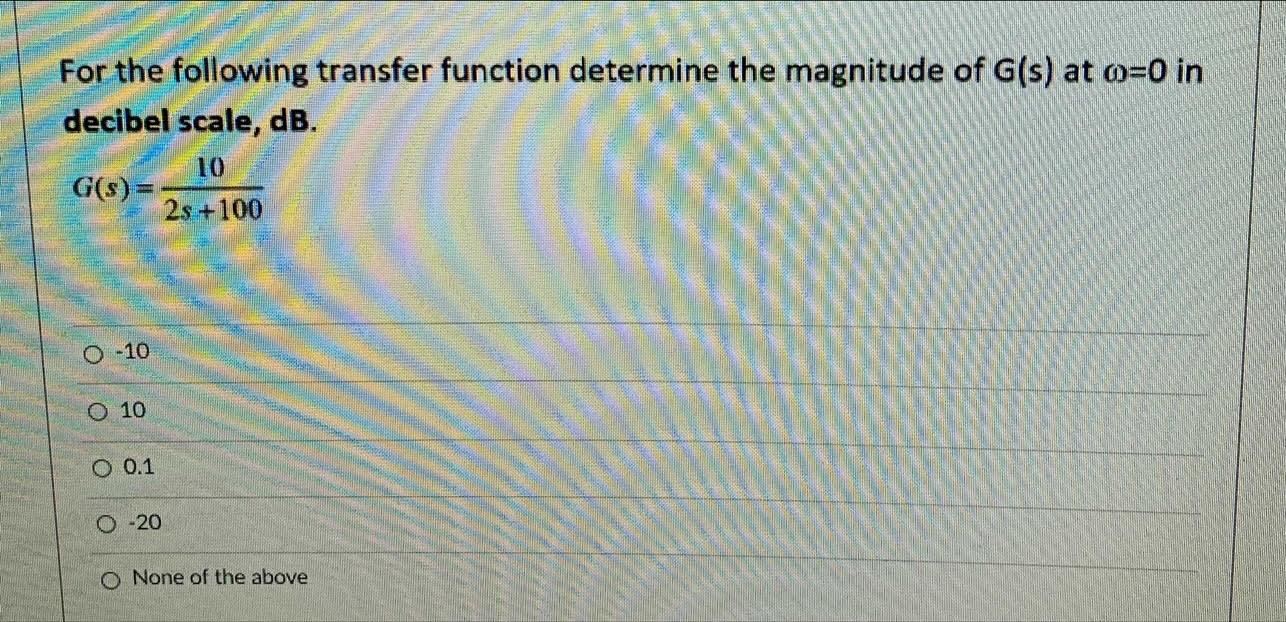 Solved For the following transfer function determine the | Chegg.com