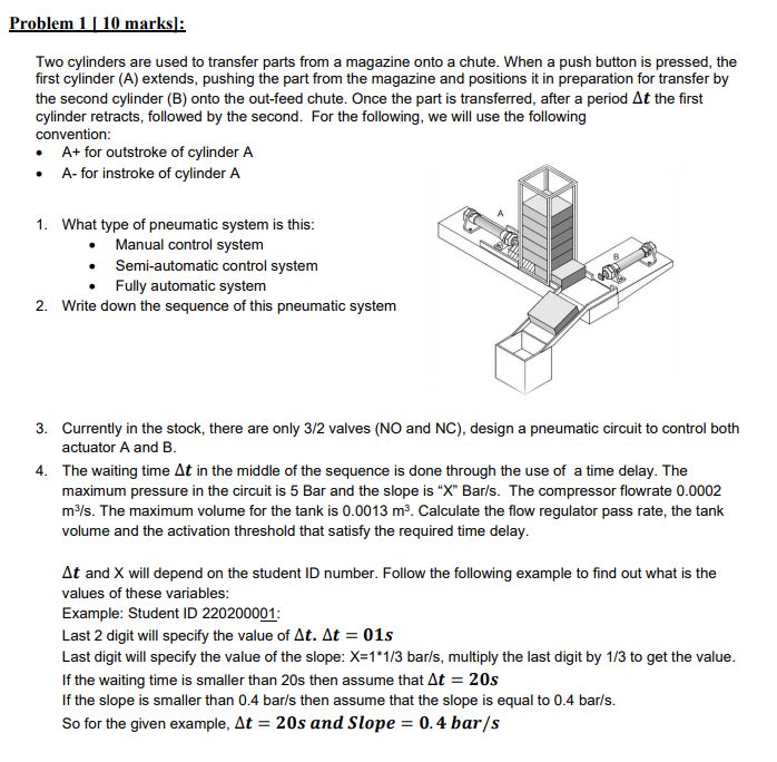 Solved Problem 1 [ 10 ﻿marks]:Two cylinders are used to | Chegg.com